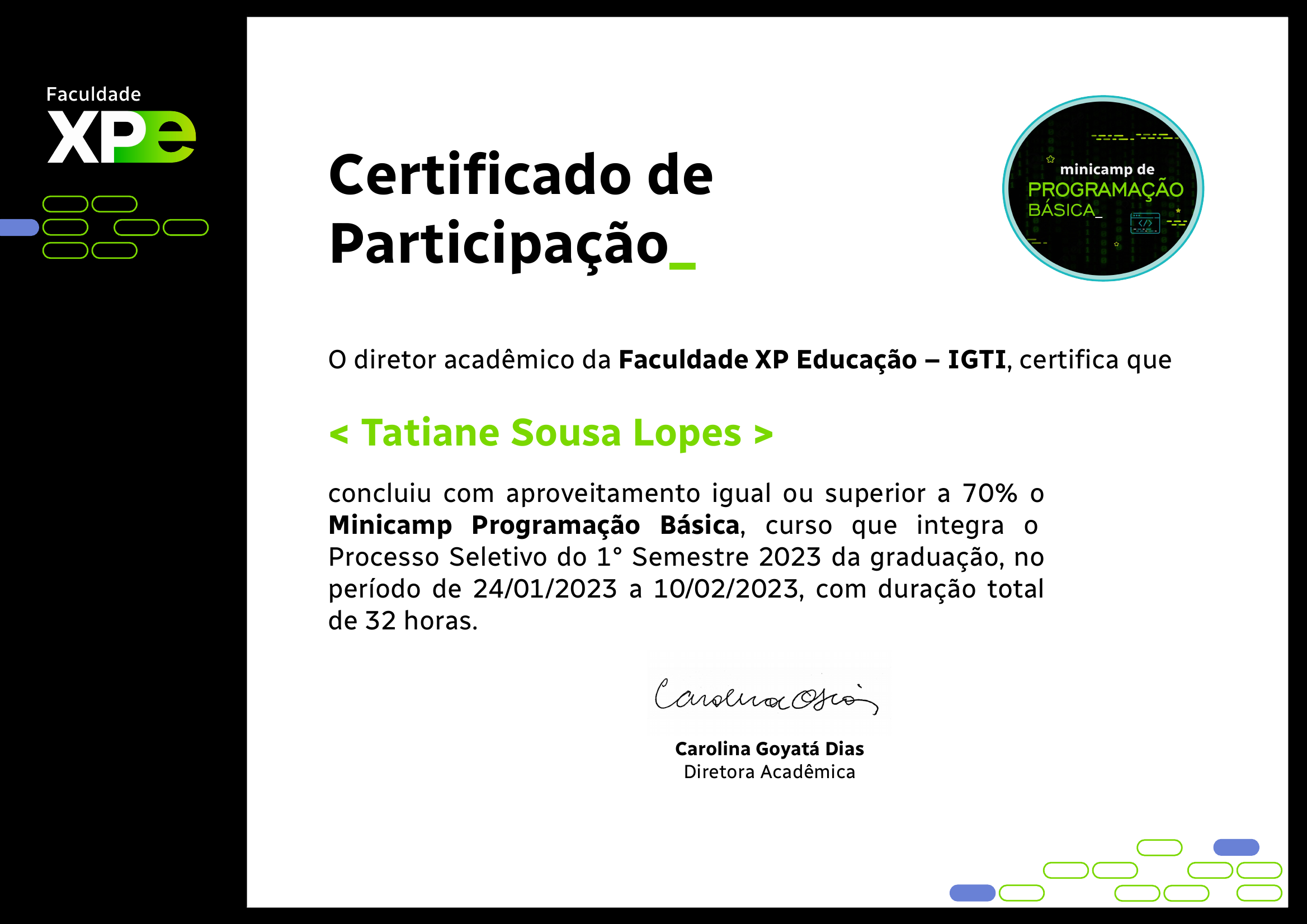 Tatiane Lopes - Técnica em informática | LinkedIn